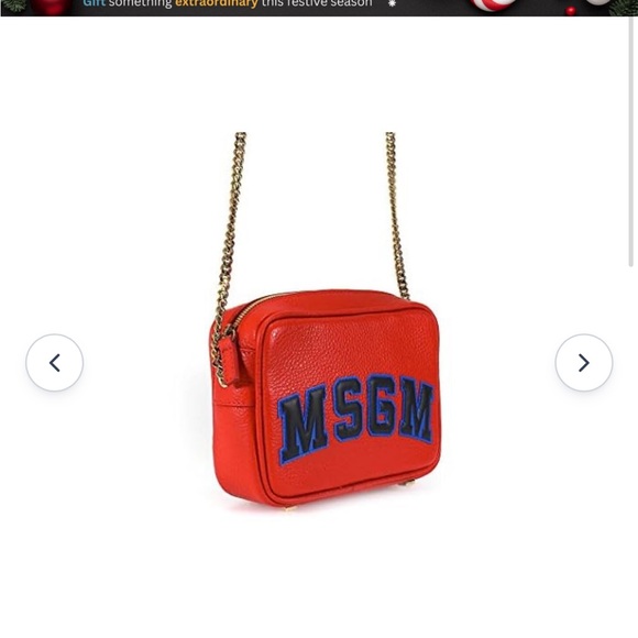 MSGM | Bags | Msgm Red Leather Crossbody Bag Excellent Authentic | Poshmark